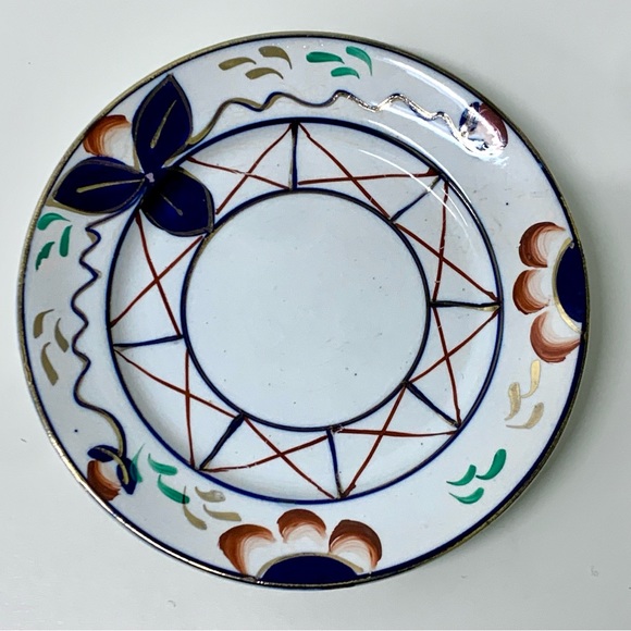 Art | 19th Century Antique Gaudy Welsh Dowsywales Pattern 6 Round Hand ...